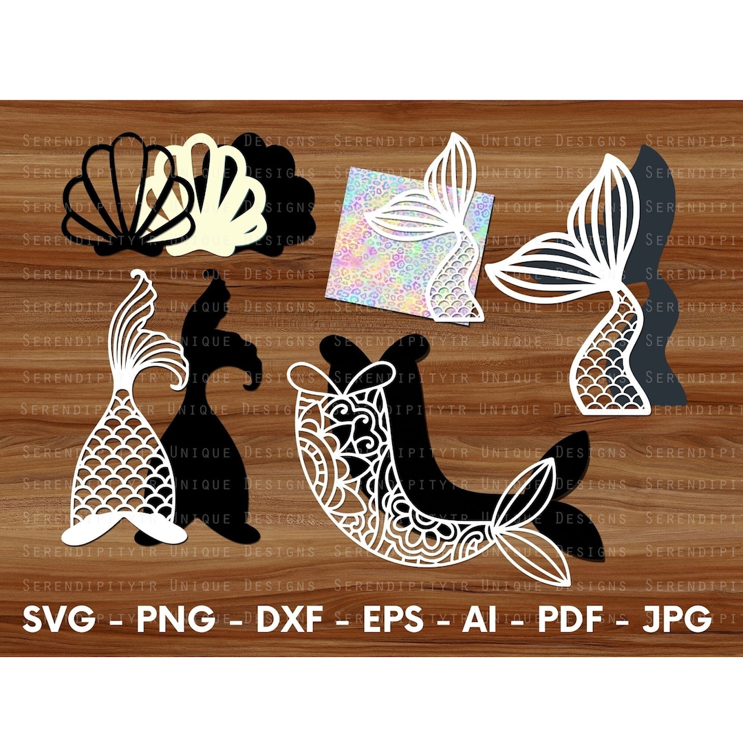Mermaid Tail Bundle Svg,3d Mermaid Svg,mermaid Tail Dxf,mermaid Tail ...