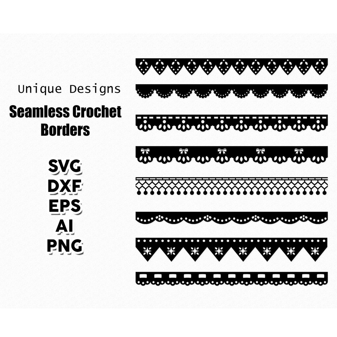 Scallop Borders Svg ,scallop Edge Svg,crochet Border, Scallop Clipart ...