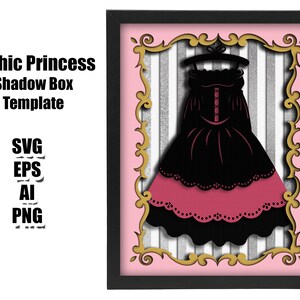 Gothic 3d Layered Svggothic Shadow Box Template Svg princess - Etsy