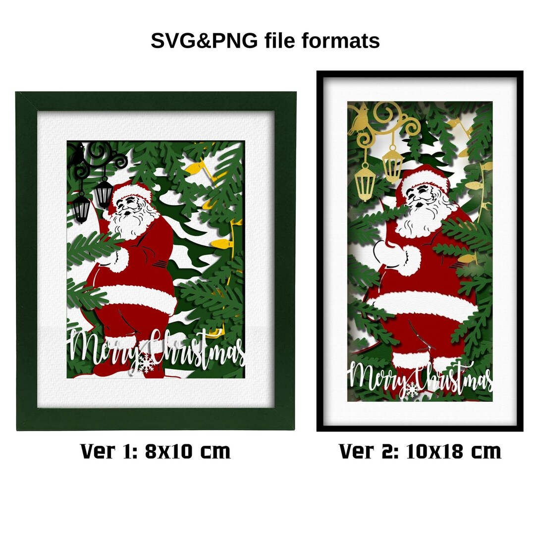 3D SANTA Shadow Box Template,christmas Cricut Projects, Winter,noel ...