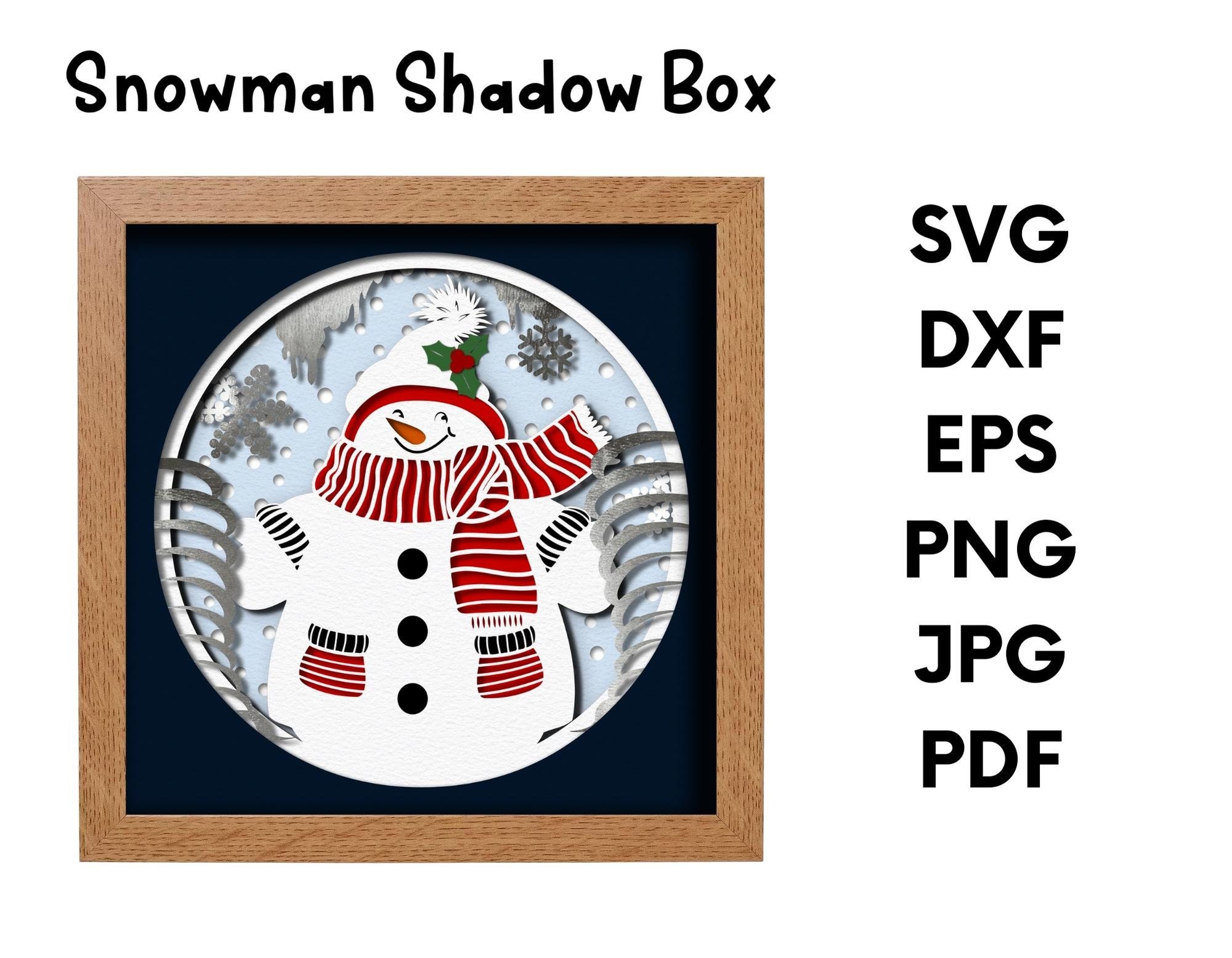 3D SNOWMAN Shadow Box-3d Snowman Svg-3d Winter Svg-winter - Etsy