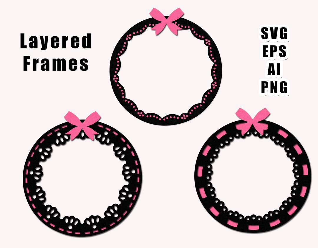 Scallop Frame Svgscallop Edge Svgscallop Border layered - Etsy