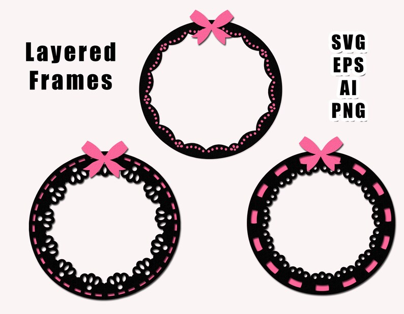 Scallop Frame Svgscallop Edge Svgscallop Border layered - Etsy