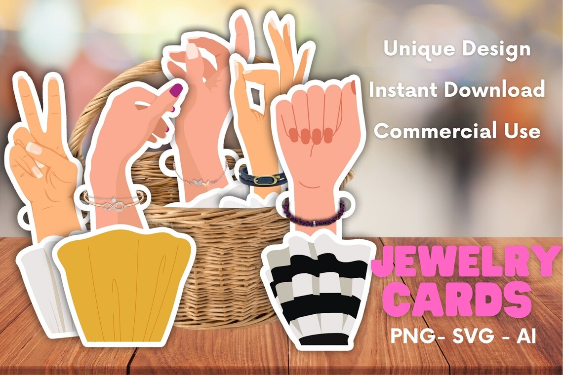 Unique printable Bracelet Card custom Jewelry Display - Etsy