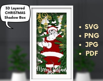 3d Santa Shadow Box - Etsy
