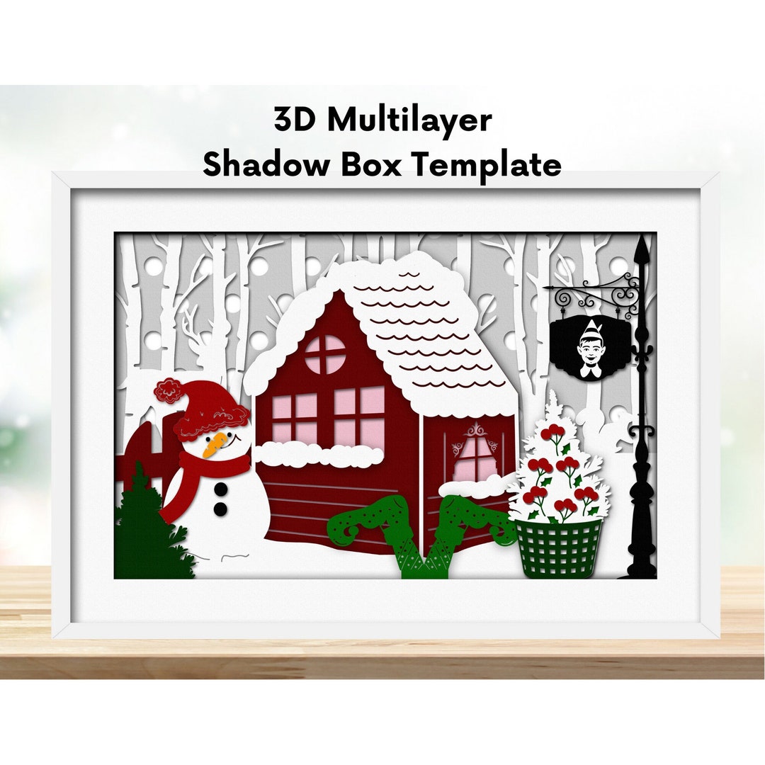 3D Winter Shadow Box-3d Snowman Svg-3d Winter Svg-winter Shadow Box ...