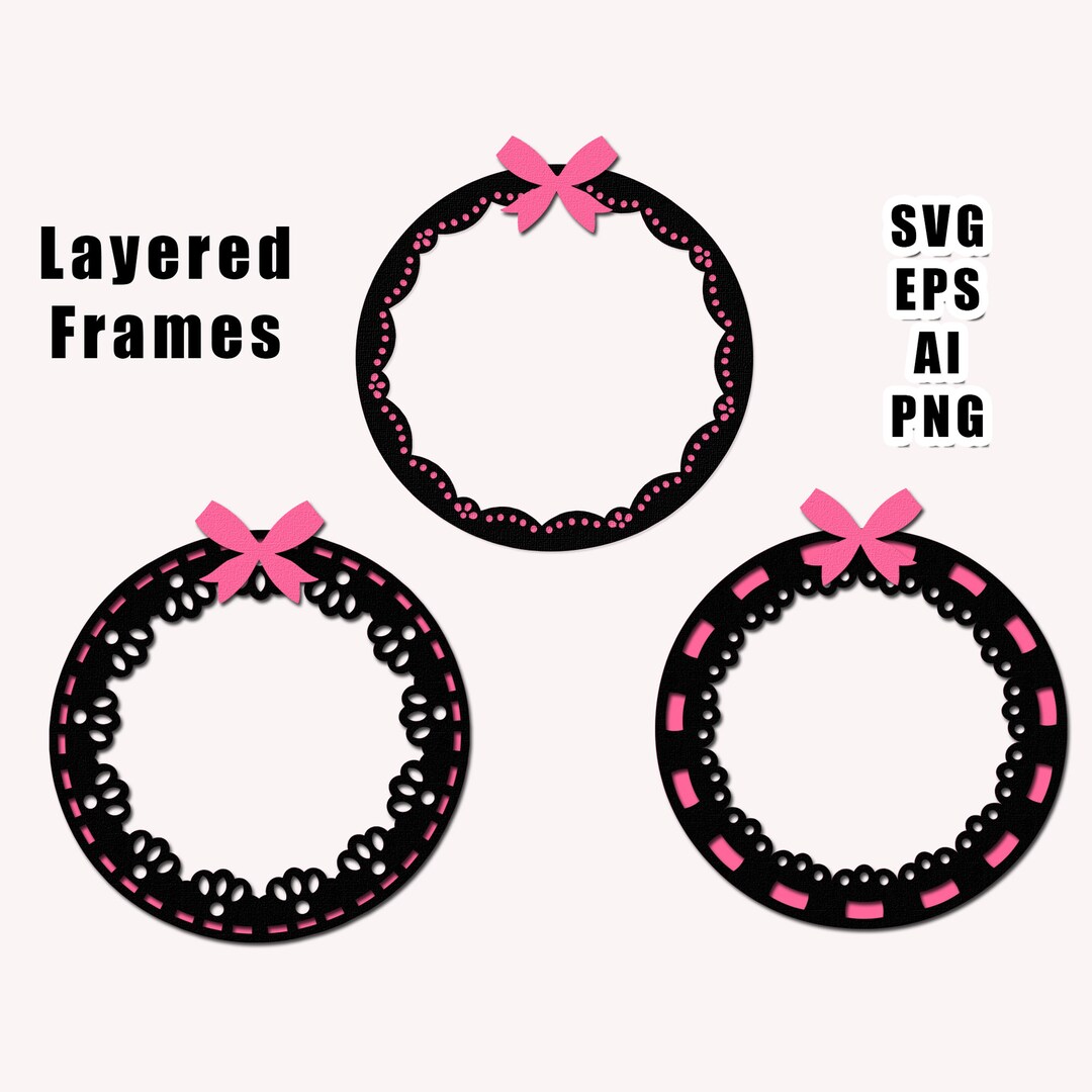 Scallop Frame Svg,scallop Edge Svg,scallop Border ,layered Frame Svg ...