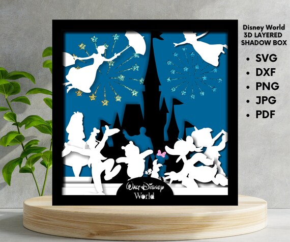 Disneyland 3d Layered Svg3d Layered Svgchristmas Shadow Box - Etsy