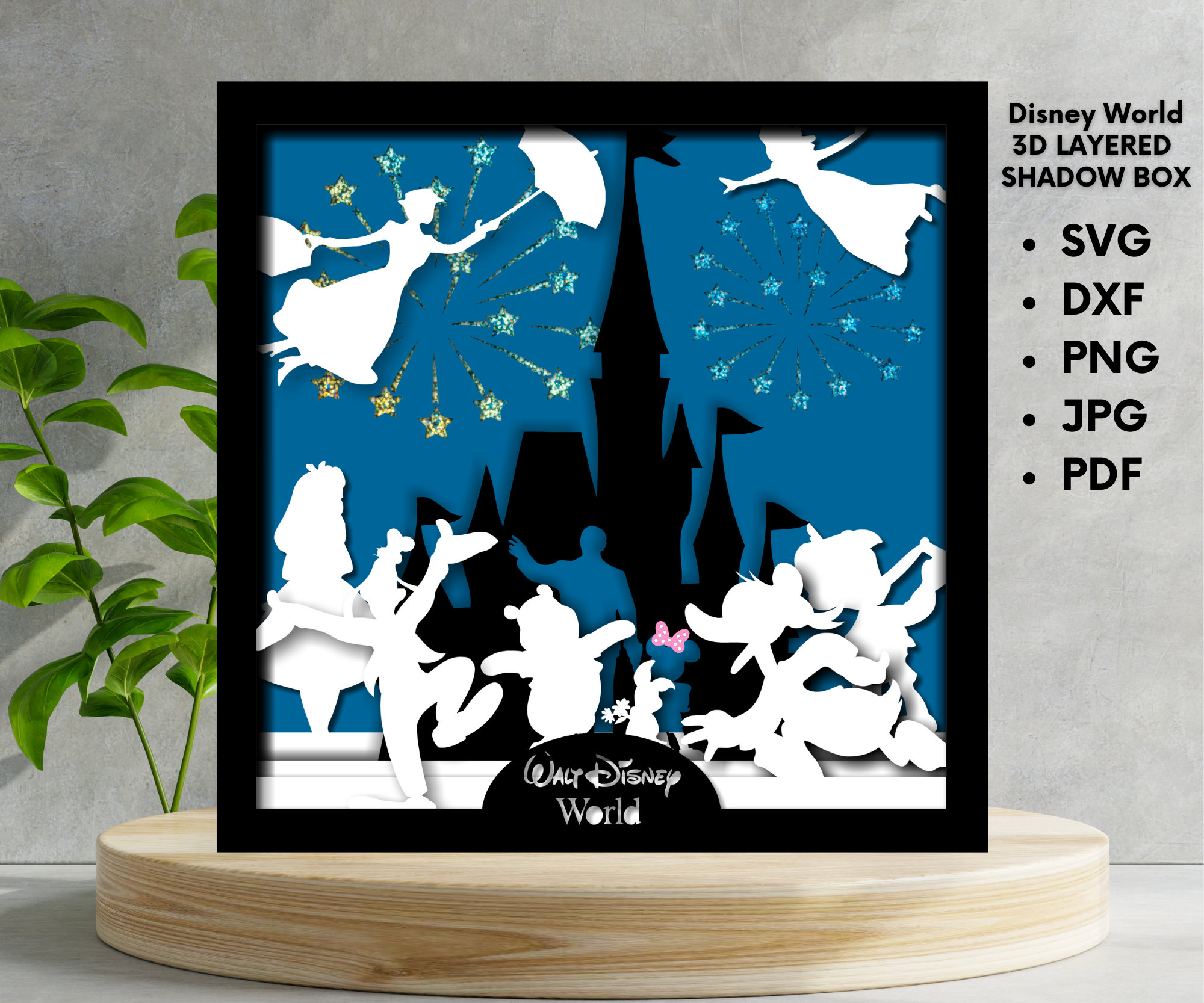 Disneyland 3d Layered Svg3d Layered Svgchristmas Shadow Box | Etsy