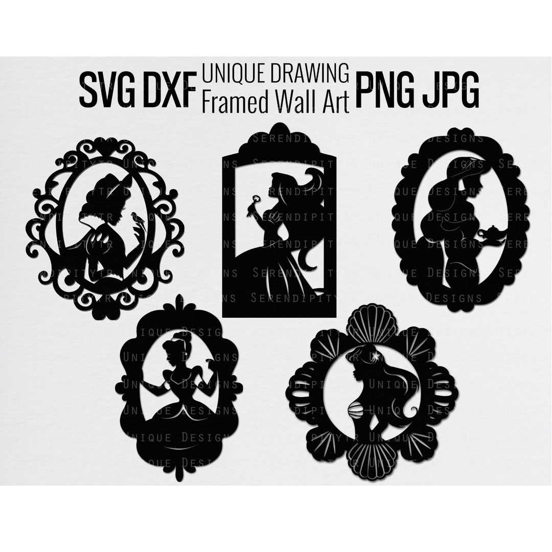Princess Svg,disneyland Svg,frame Svg, Princess Template Svg ,wall Art ...