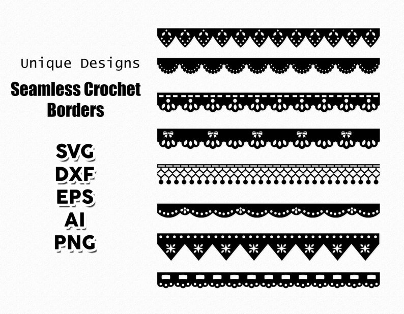 Scallop Borders Svg scallop Edge Svgcrochet Border Scallop - Etsy