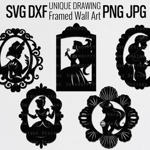 Princess Svgdisneyland Svgframe Svg Princess Template Svg - Etsy