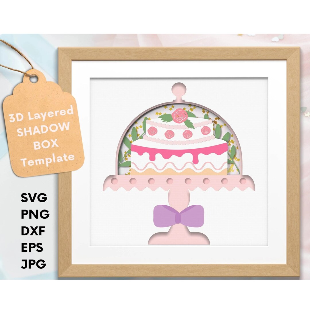 Cake Svg,3d Layered Svg,3d Multi Layer Svg,shadow Box Template Svg ...
