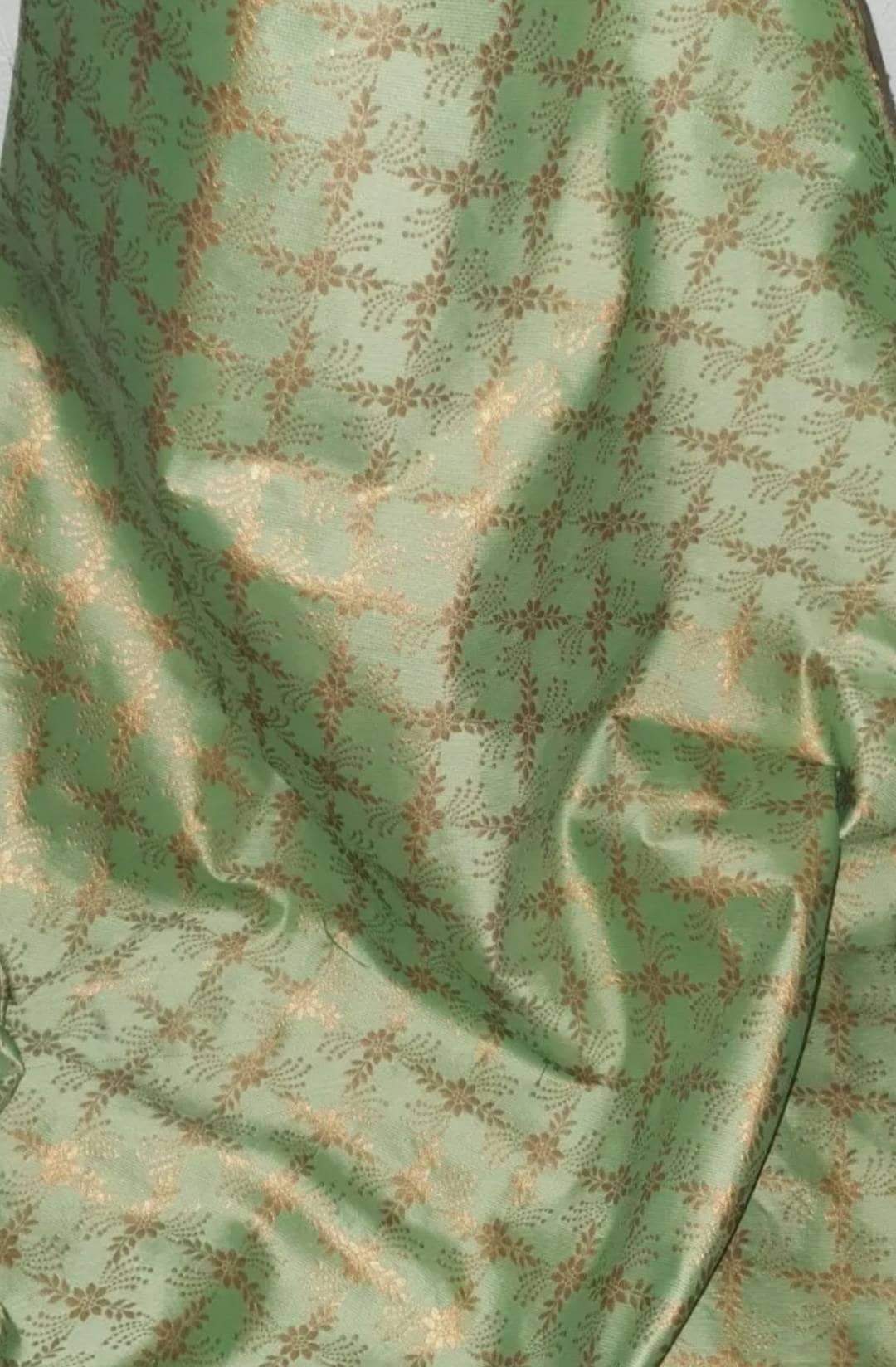 1m Lime Green Gold Multi Colour Floral Metallic Print Indian - Etsy UK