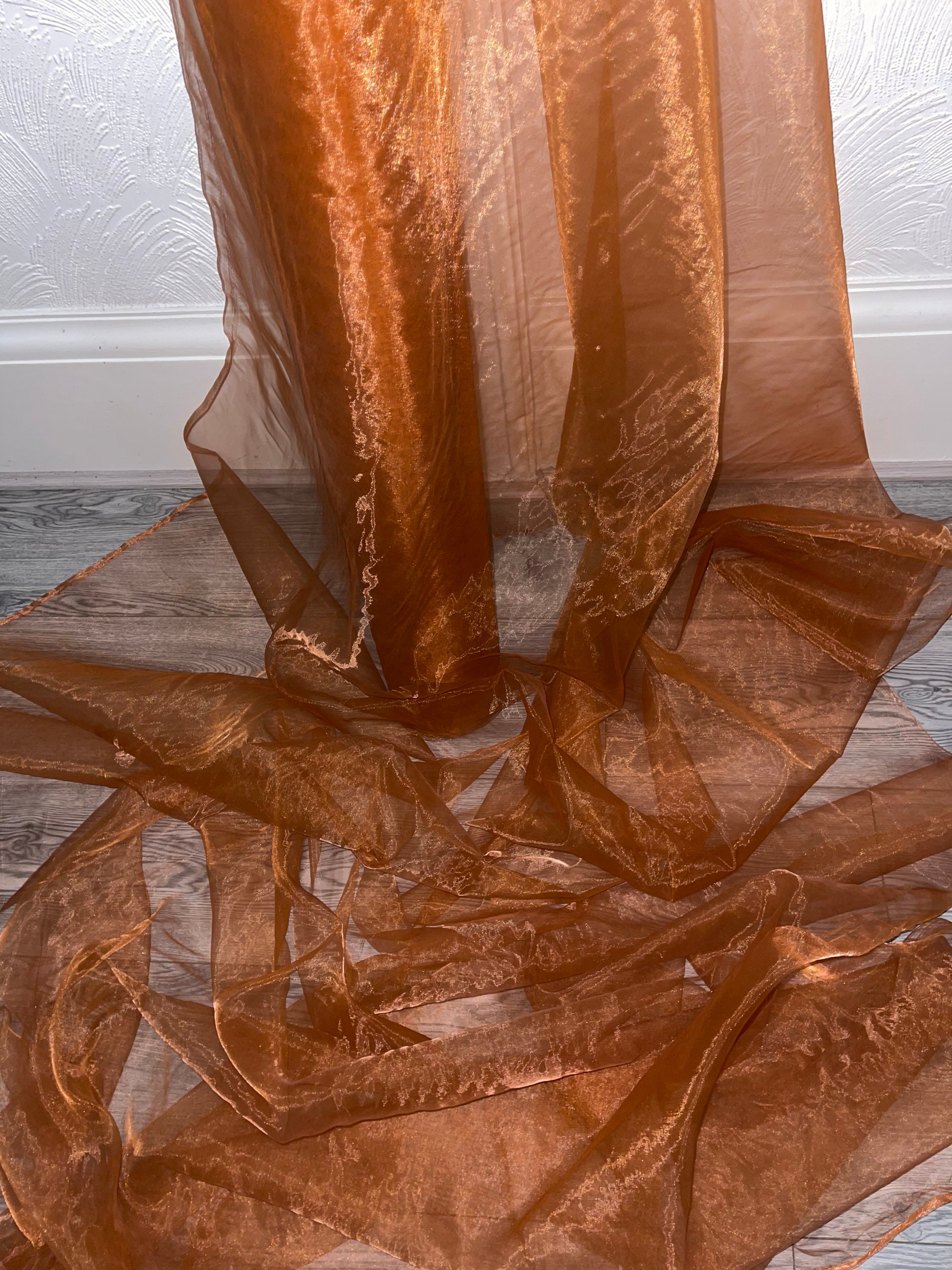 1m Burnt Orange Sheen Organza Fabric 58wide - Etsy UK