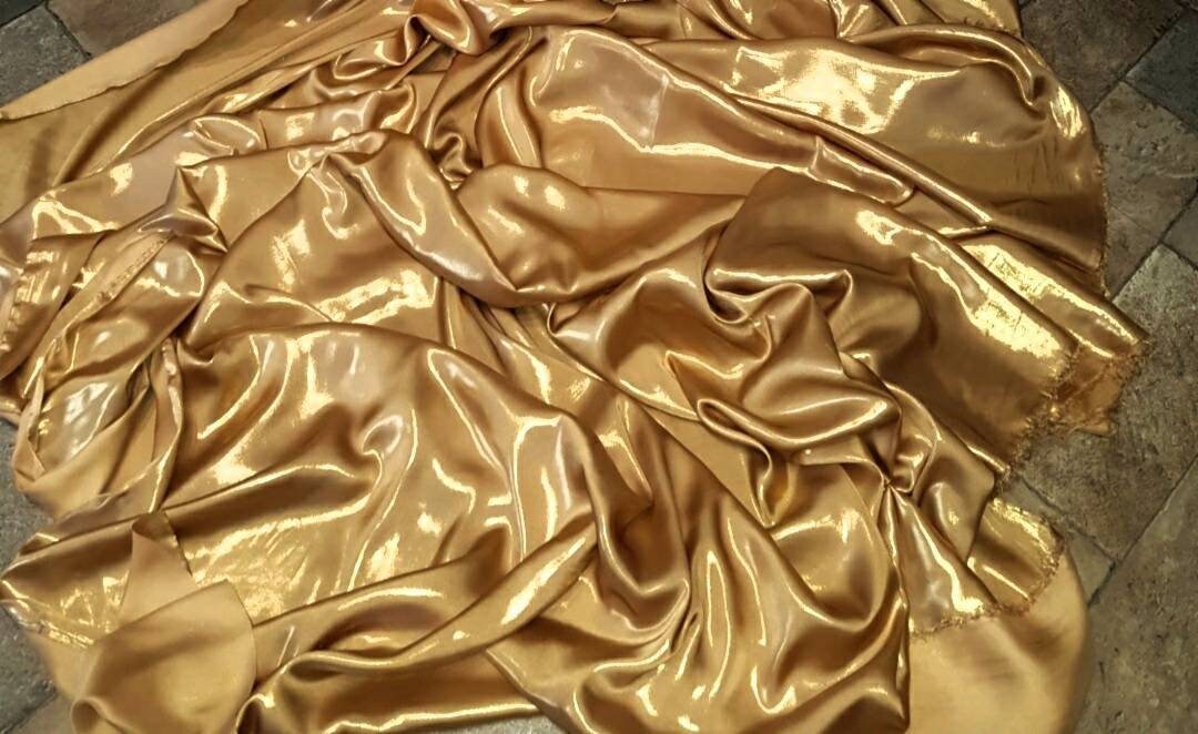 1m Gold /gold Shimmer Colour Luxury Glossy Silky Shimmer Satin - Etsy
