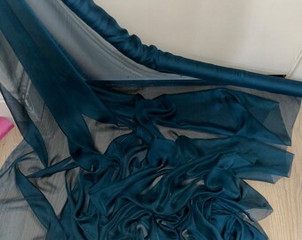 1m Teal Cationic Chiffon Dress Fabric 58 Wide - Etsy UK