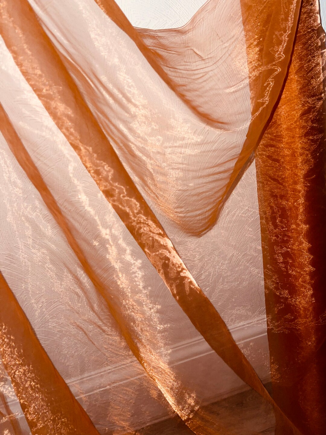 1m Burnt Orange Sheen Organza Fabric 58wide - Etsy UK