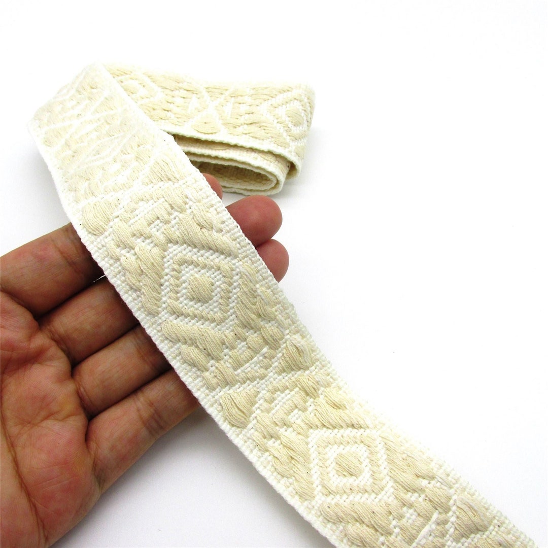 Cotton Geo Diamond Pattern Braid CREAM 38mm 6127 - Etsy