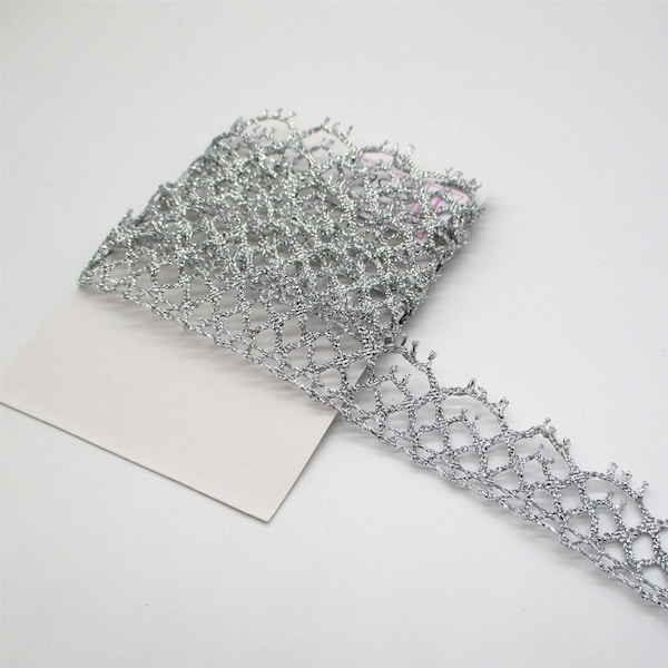 Silver Metallic Lace - Etsy
