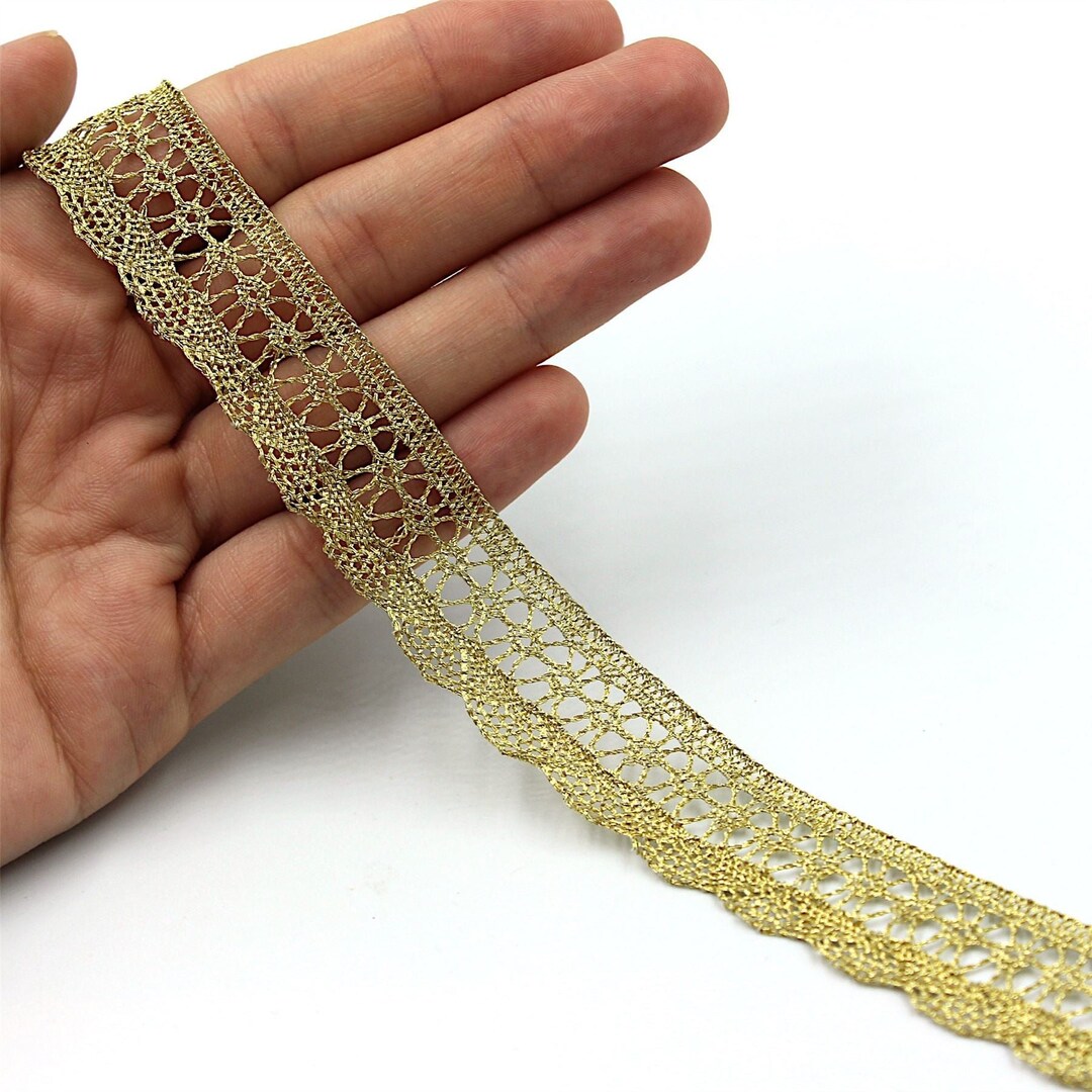 Metallic Cobweb Lace GOLD 20mm 6876 - Etsy Australia