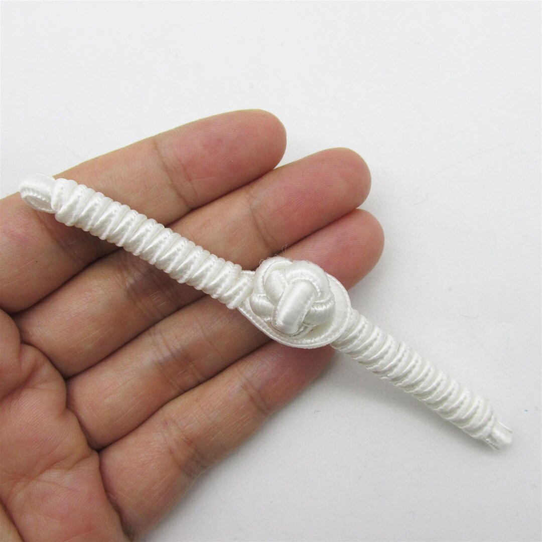 Twist Braid Frog Knot Button Closure White 11cm 5354 - Etsy