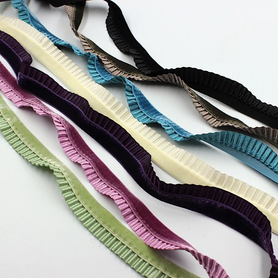 Stretch Pleated Single Edge Velvet Trim 15mm 9310 - Etsy