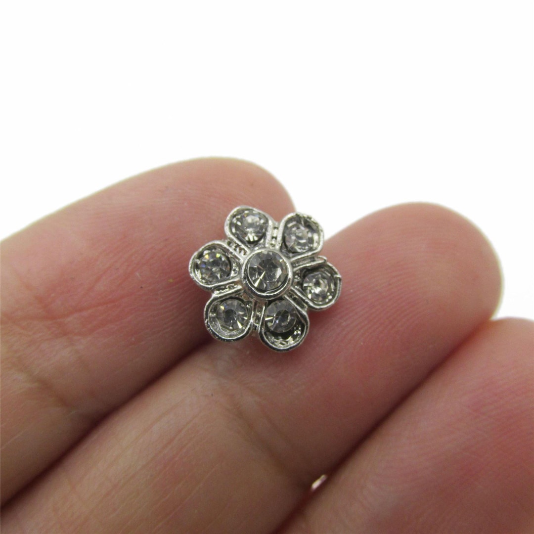 Diamante Small Flower Button Clear 18L 5295 - Etsy
