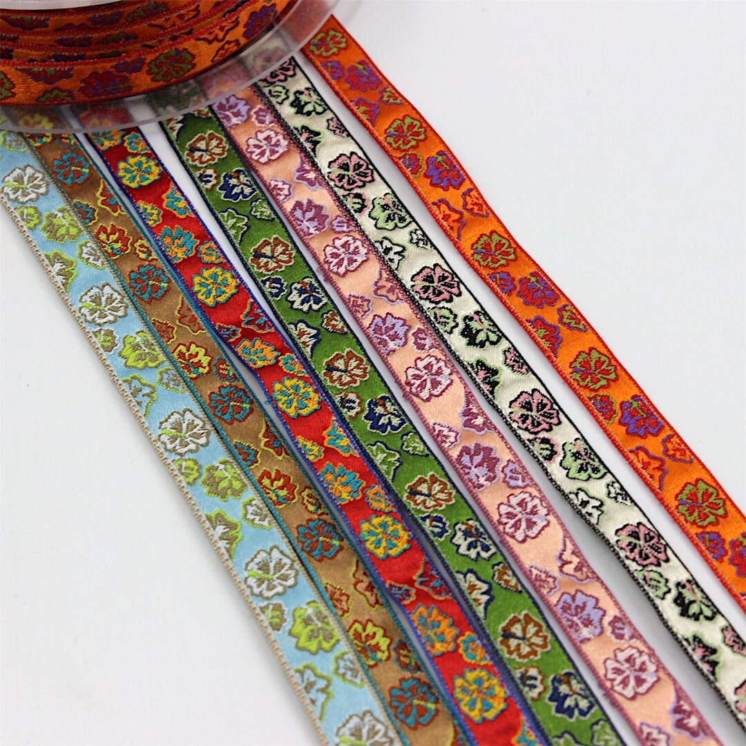 Floral Patterned Braid Ribbon 9mm 6181 - Etsy