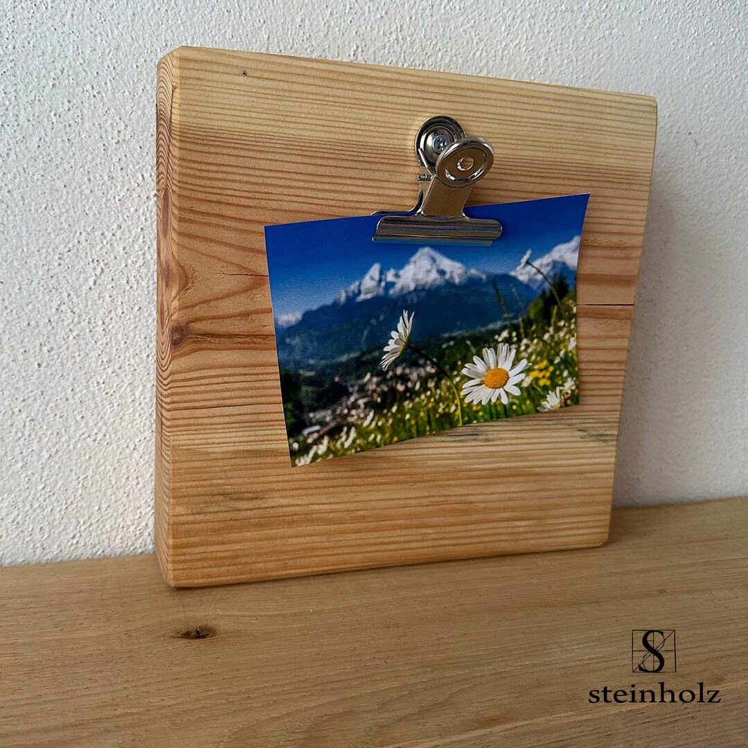 Pine Photo Holder Note Holder List Holder Made of Solid Wood - Etsy