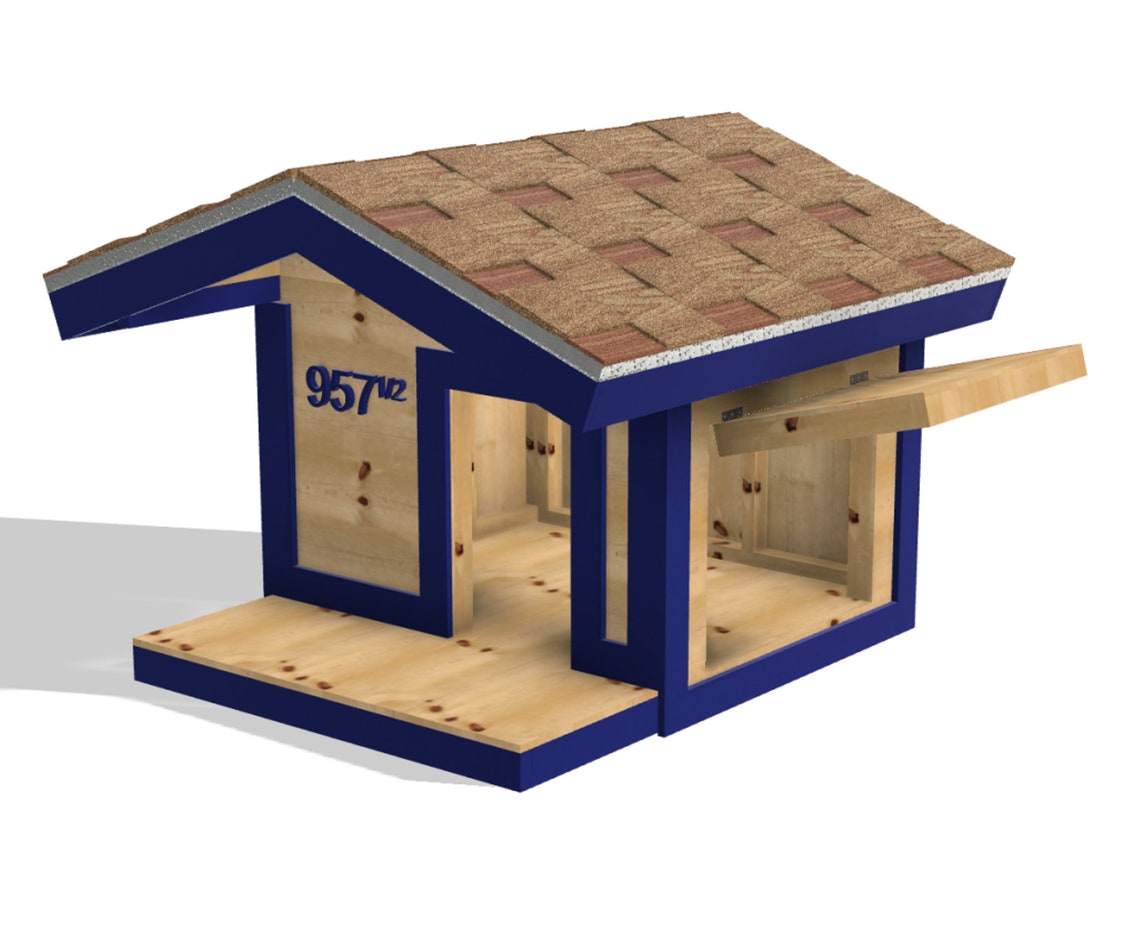 Dog House Plans With Porch for Large Breed Dogs Modular - Etsy