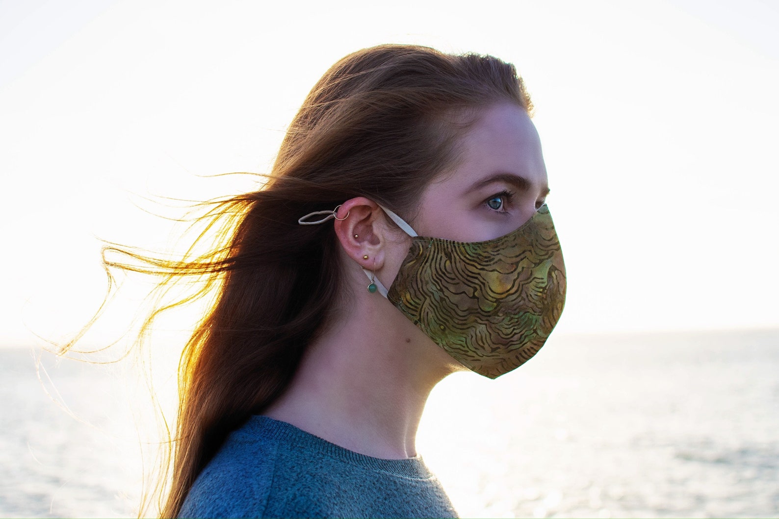 100% Cotton Multicolored Rust Fitted Face Mask - Etsy