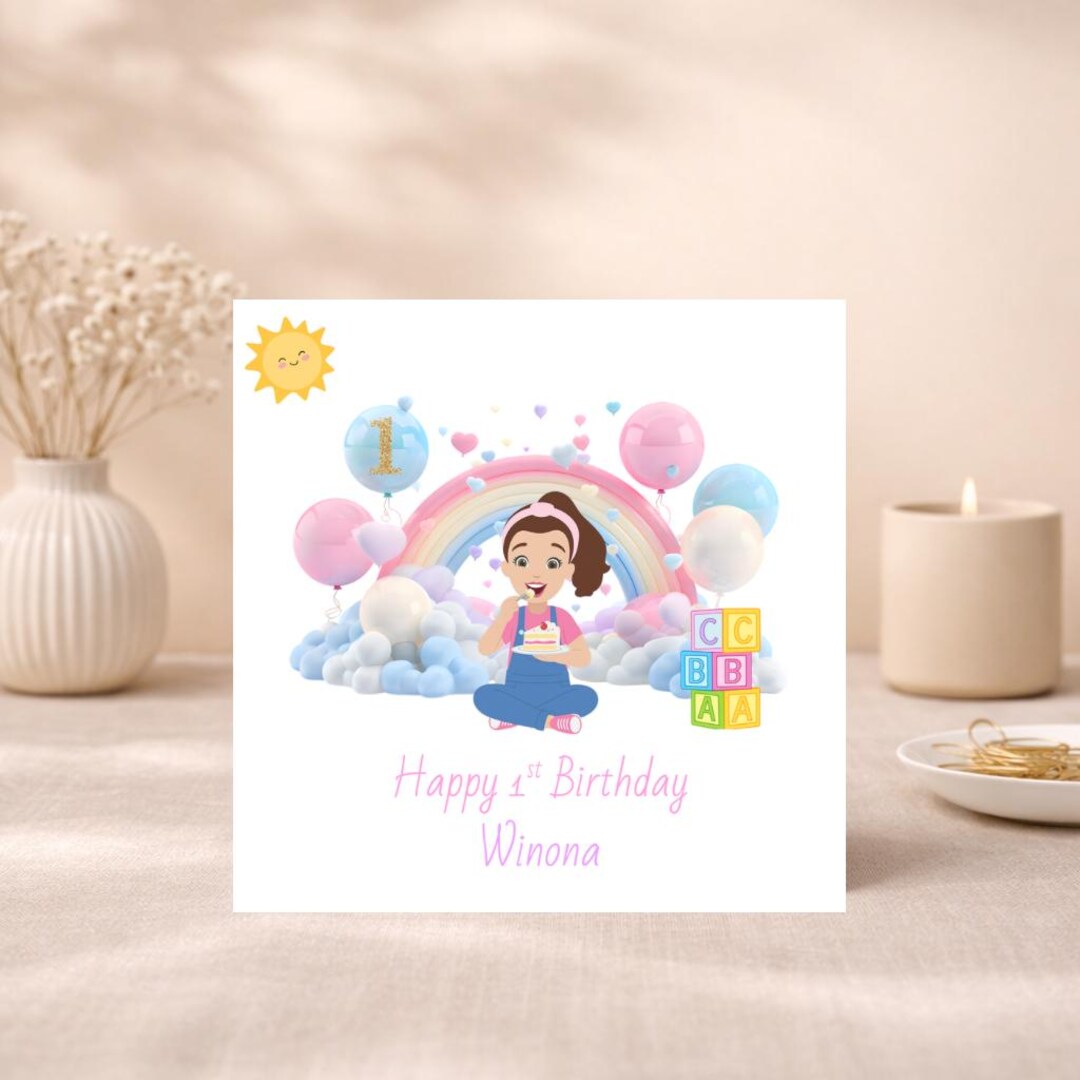 Ms Rachel Birthday Card for Her | Personalised 1st Birthday | One Year ...