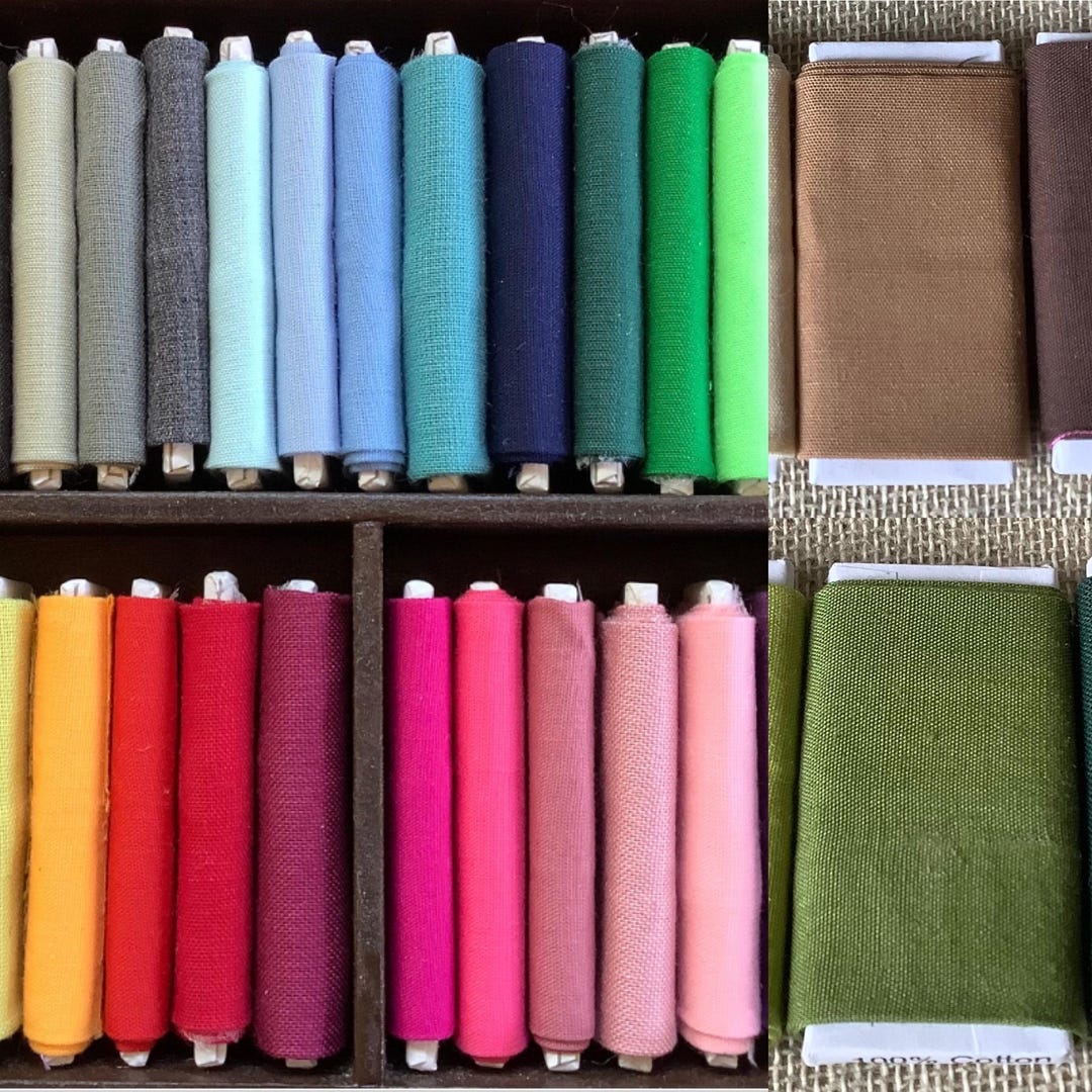 Miniature Rolls of Plain Fabric for Dolls House Sewing Room, Miniature ...