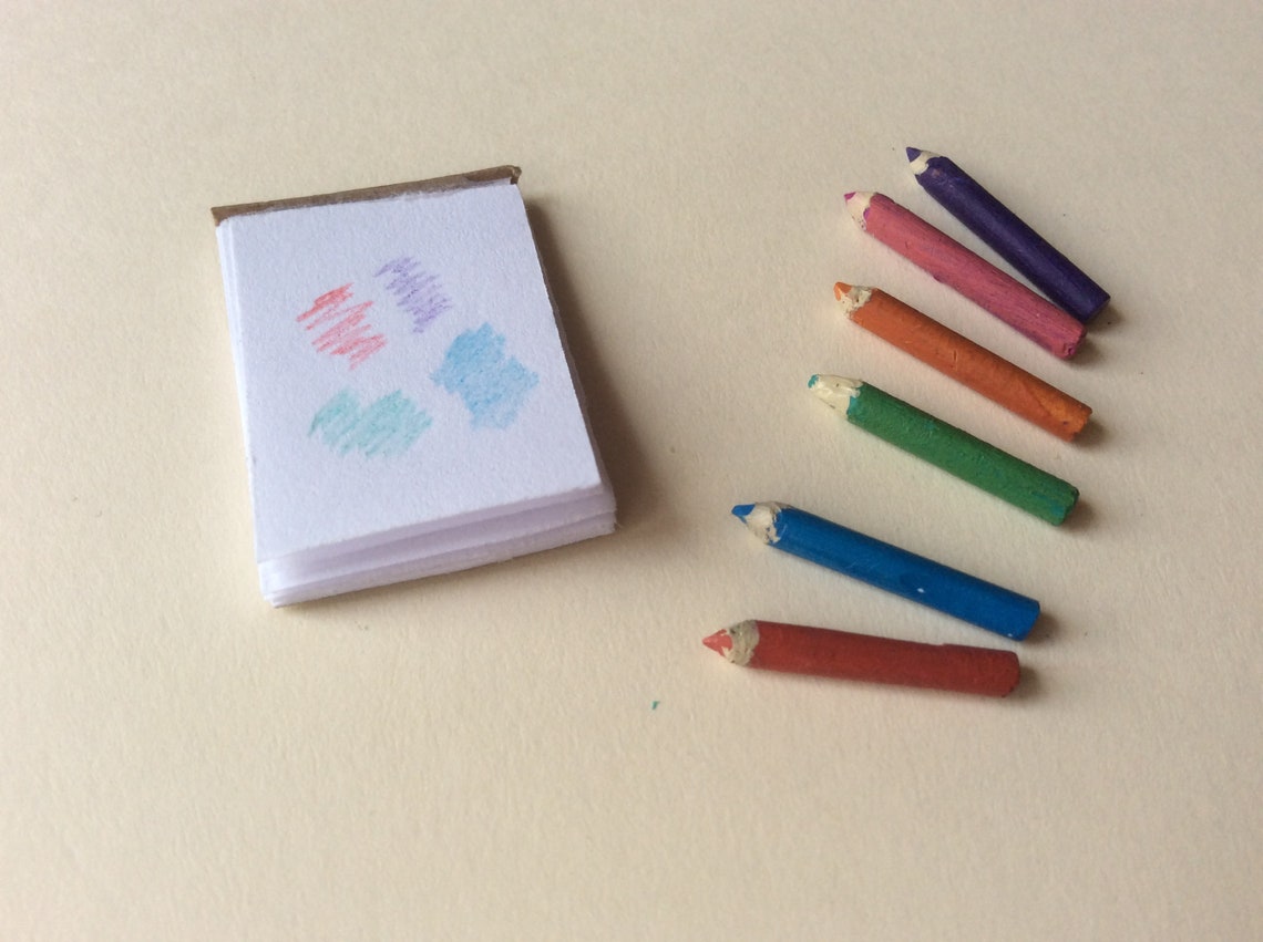 Miniature School Books and Pencils Stationary 1/12th School - Etsy