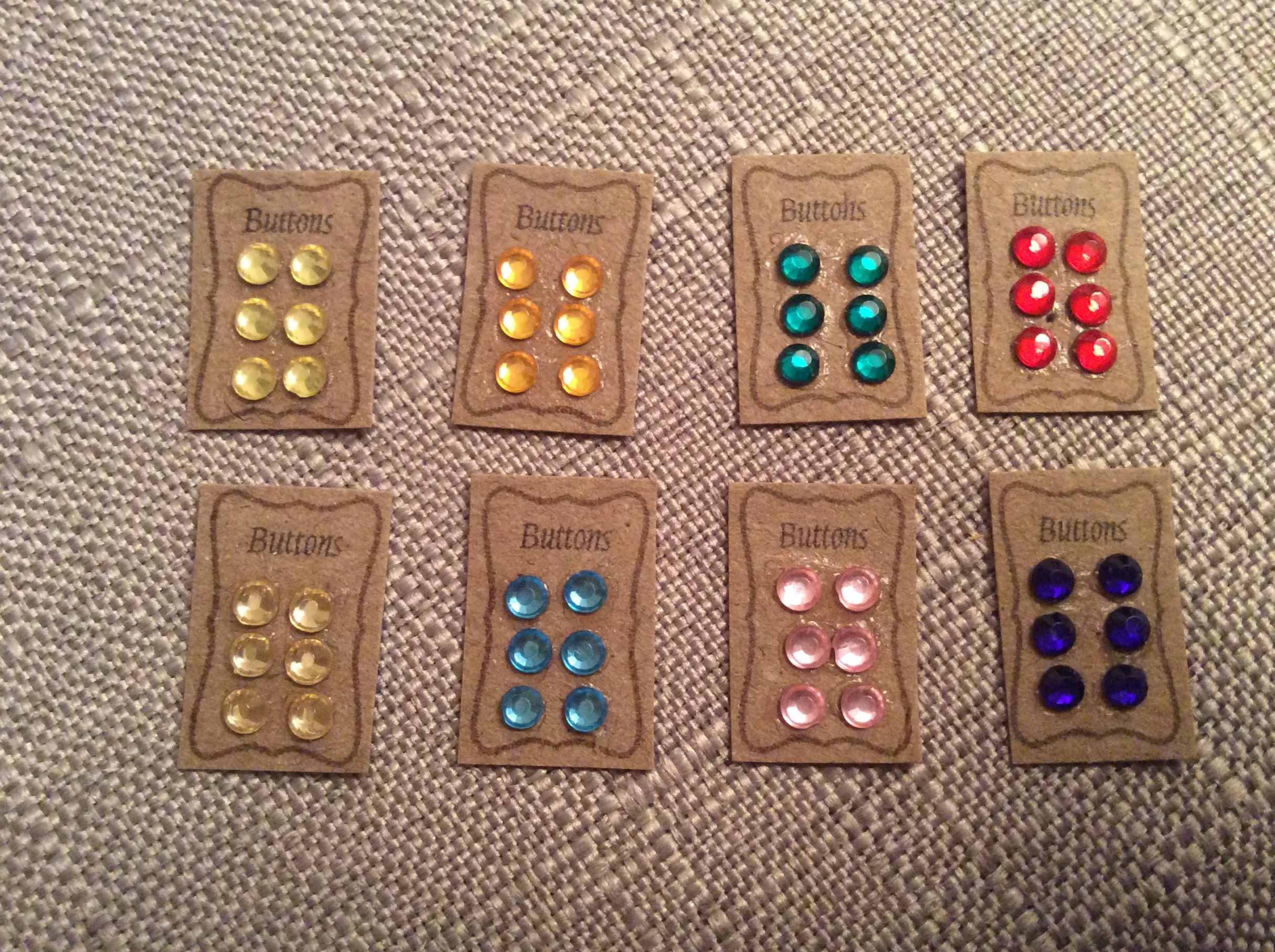 Button Display Cards for Dolls House Miniature Sewing | Etsy UK