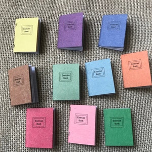 Miniature School Books and Pencils, 1/12th Scale Dollhouse Stationery ...