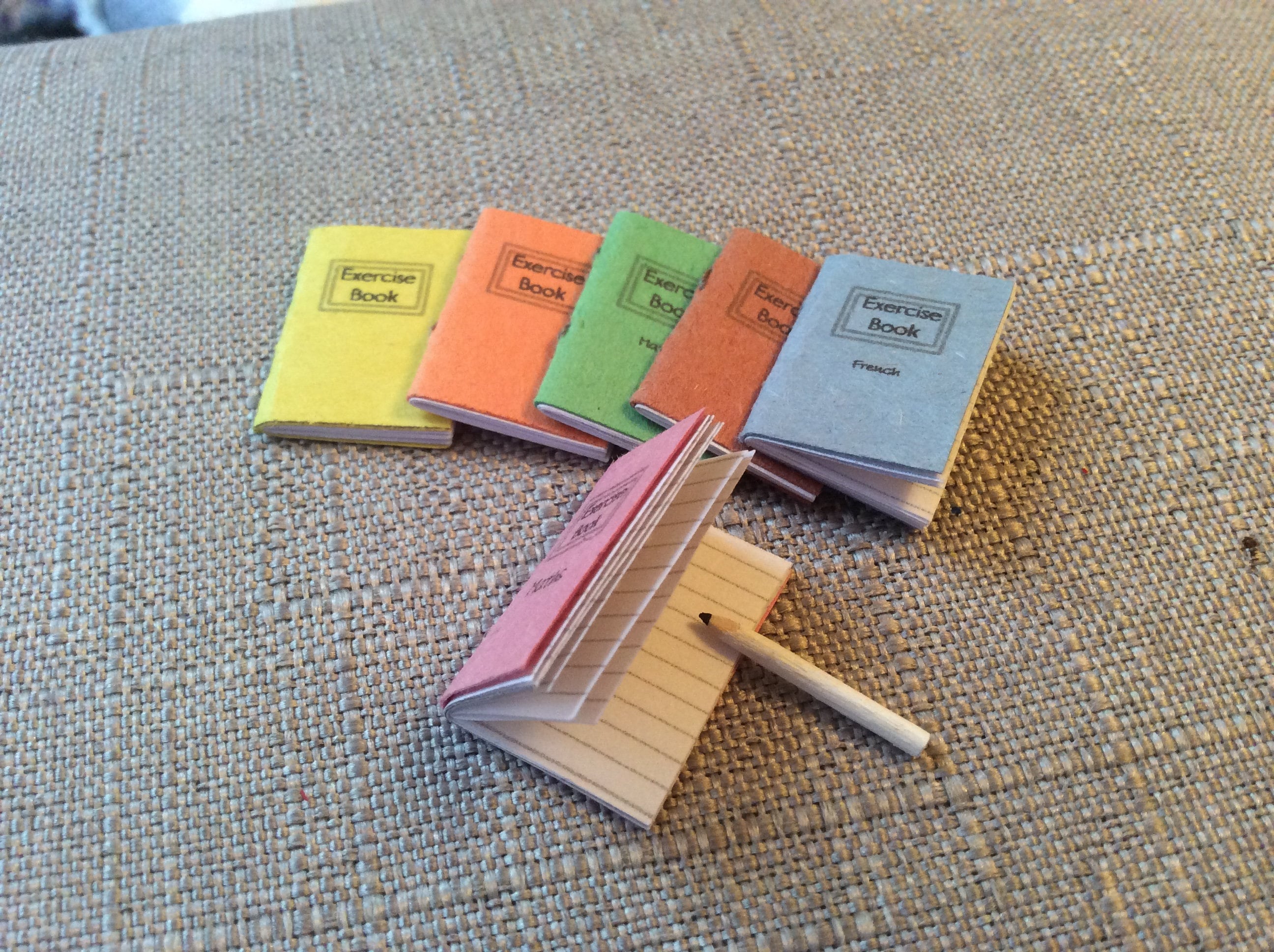 Miniature School Books and Pencils Stationery 1/12th School - Etsy