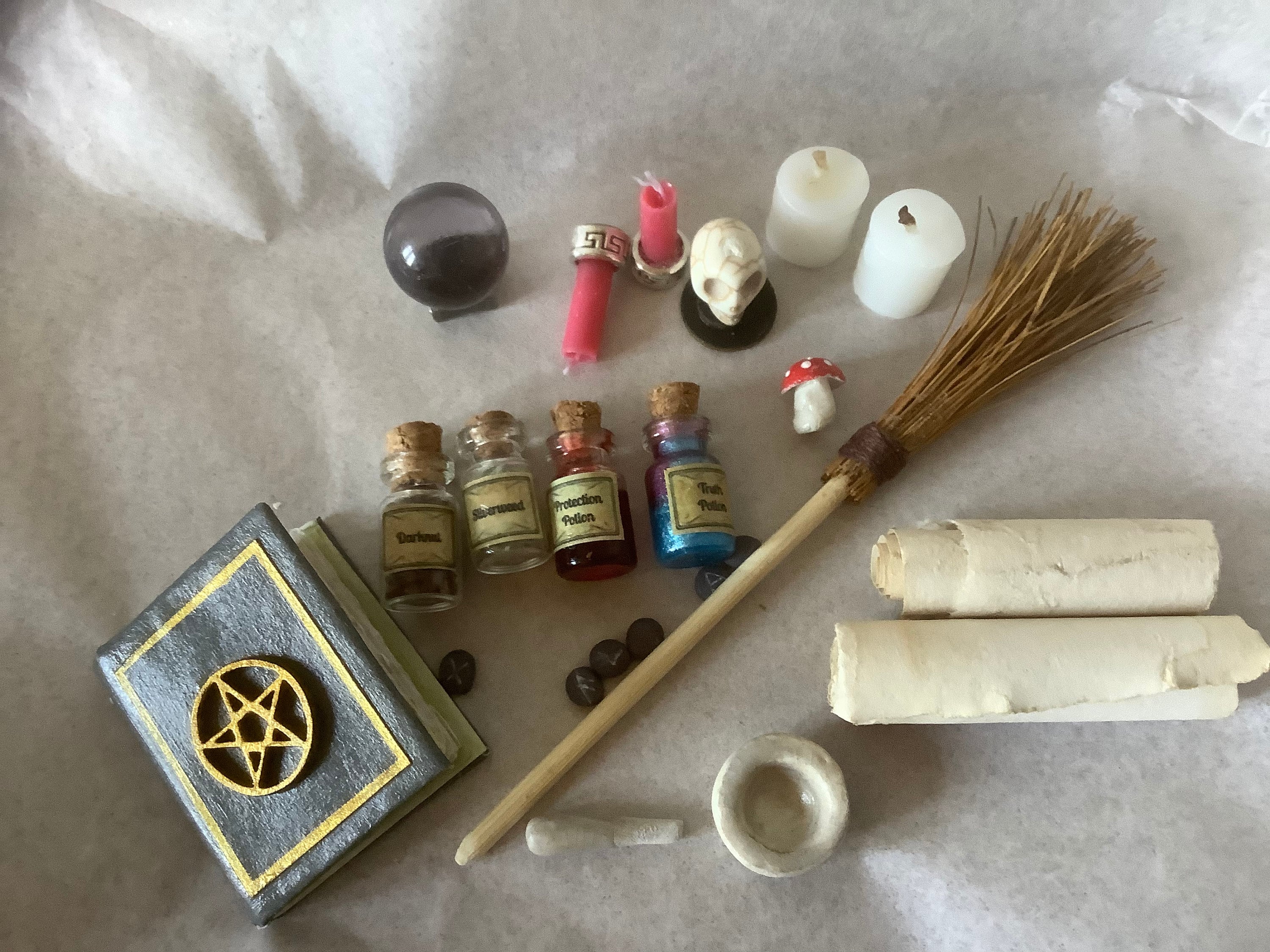 Miniature 12th Scale Witch Kit Rune Stones Crystal Ball - Etsy