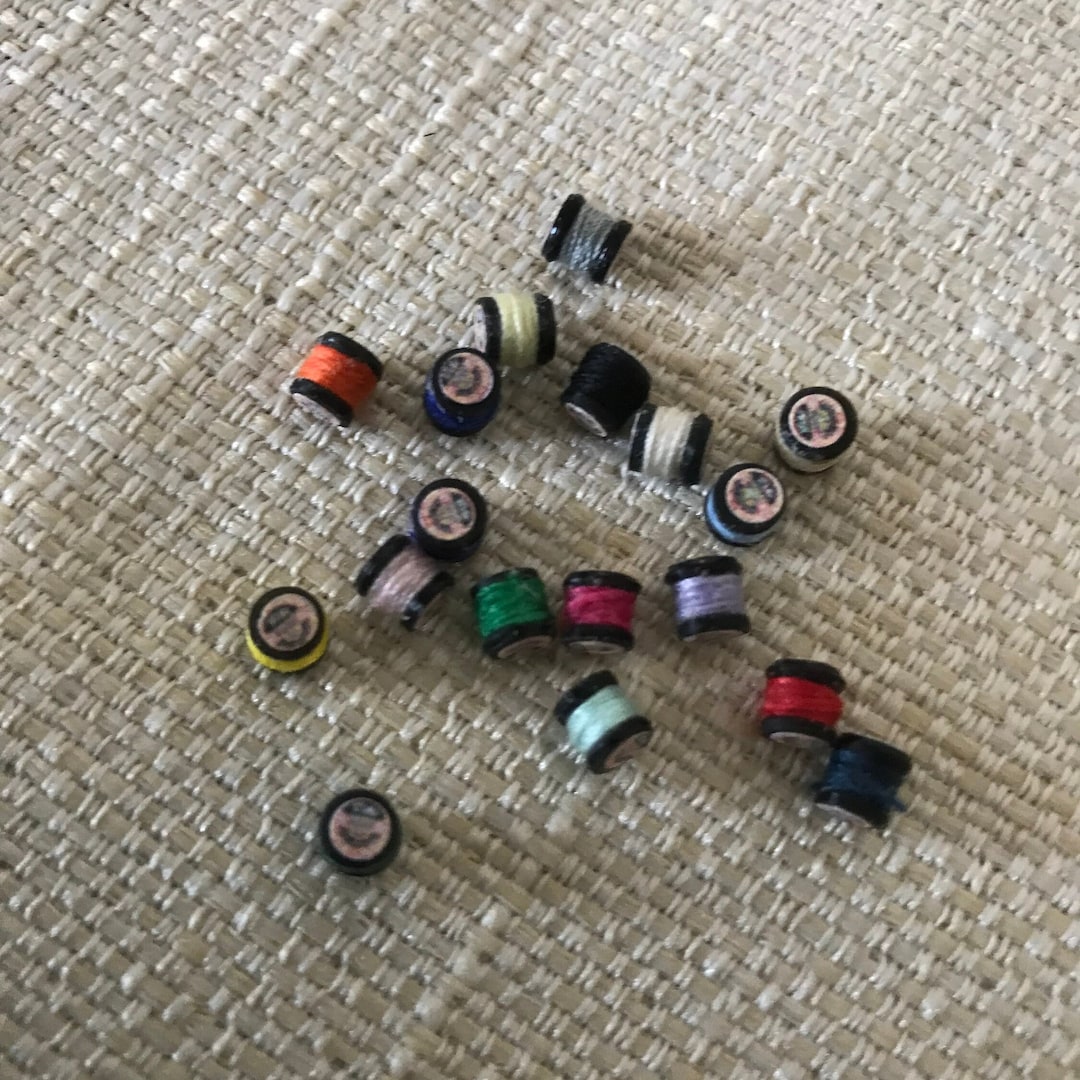 Miniature Cotton Reels, Dollhouse Sewing Accessories , Tiny Sewing ...
