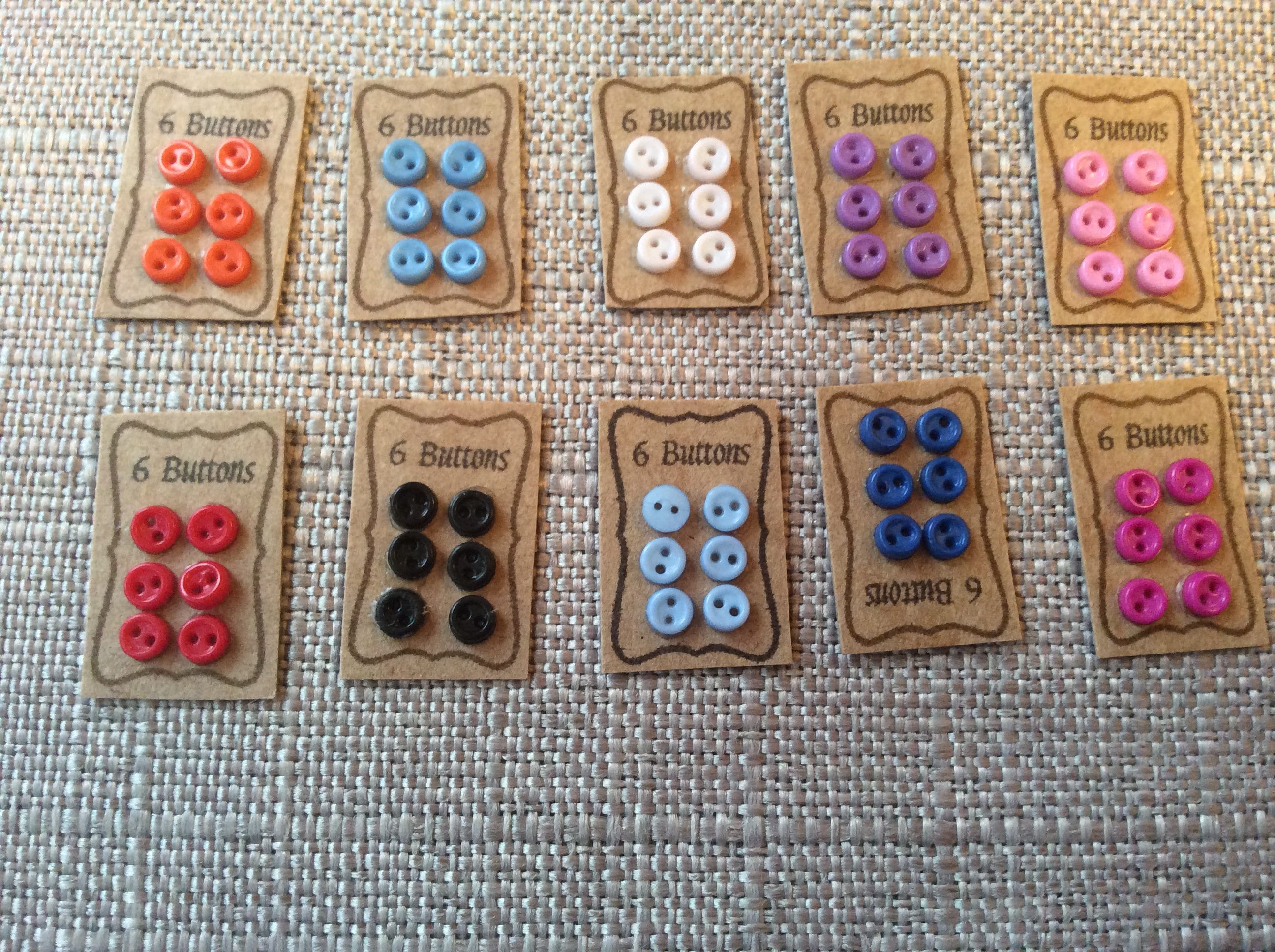 Button Display Cards for Dolls House Miniature Sewing | Etsy UK