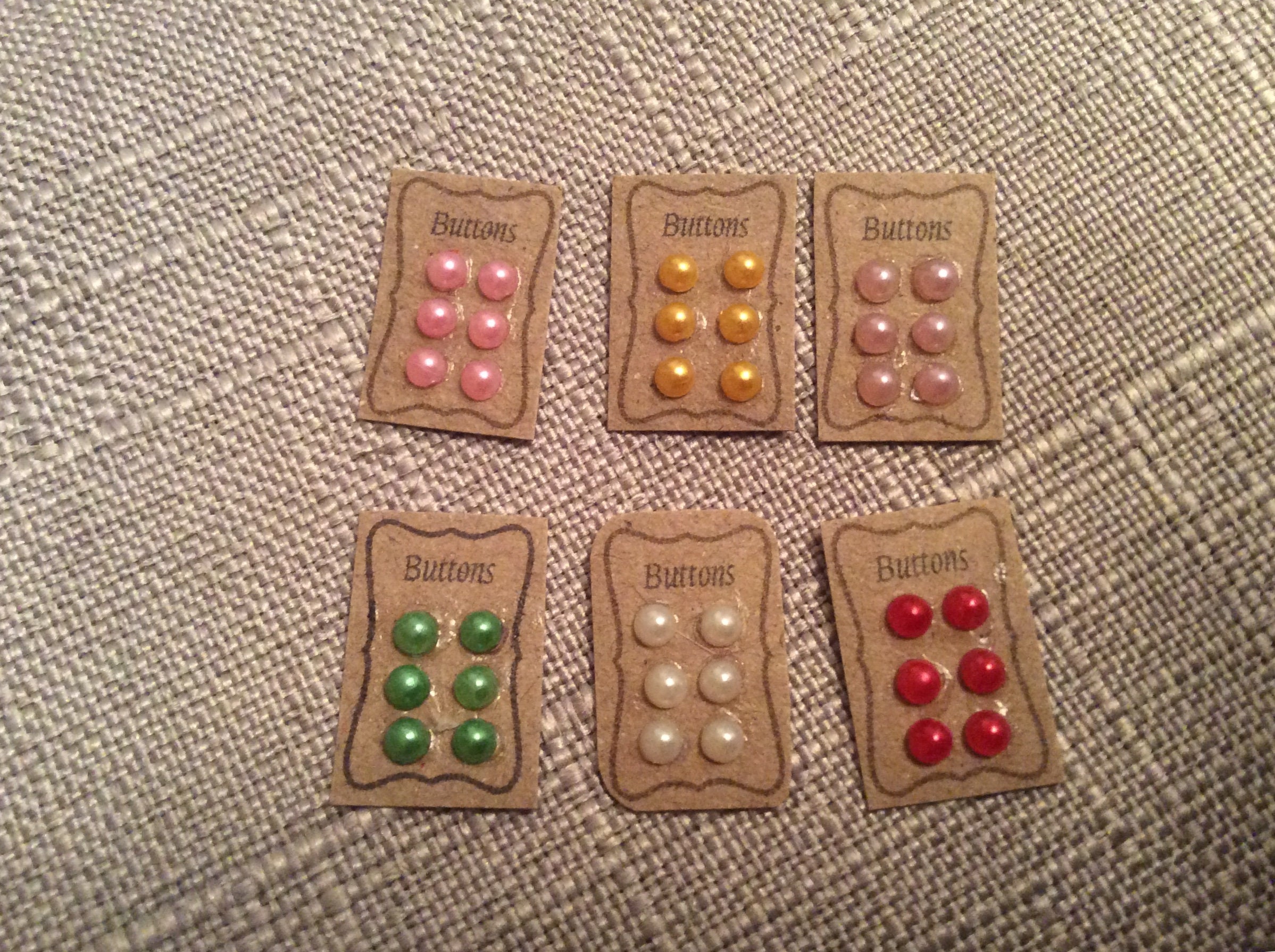 Button Display Cards for Dolls House Miniature Sewing | Etsy UK