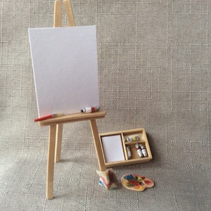 Miniature Painting Set, Easel and Artist Oil Paints, 1/12th Art Kit for ...