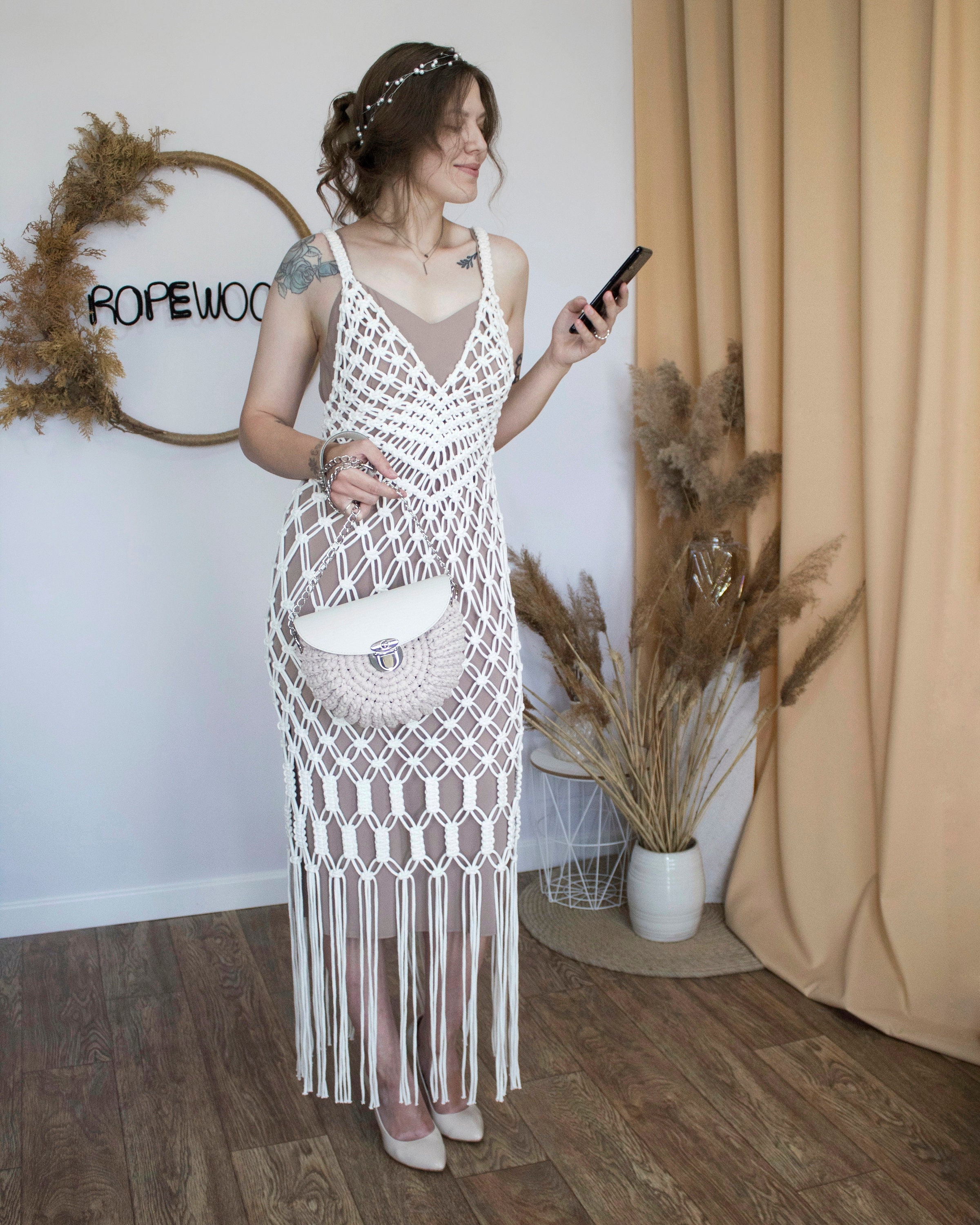 Macrame Dress Boho Chic Dress Festival Clothing Handmade Dress Beach ...