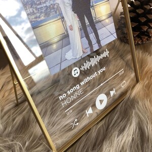 Custom Couple Music Glass Frame, Custom Song Frame Best Friend Song ...