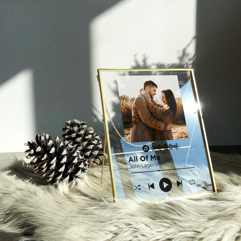 Custom Couple Song Glass Frame Custom Music Plaque Song - Etsy