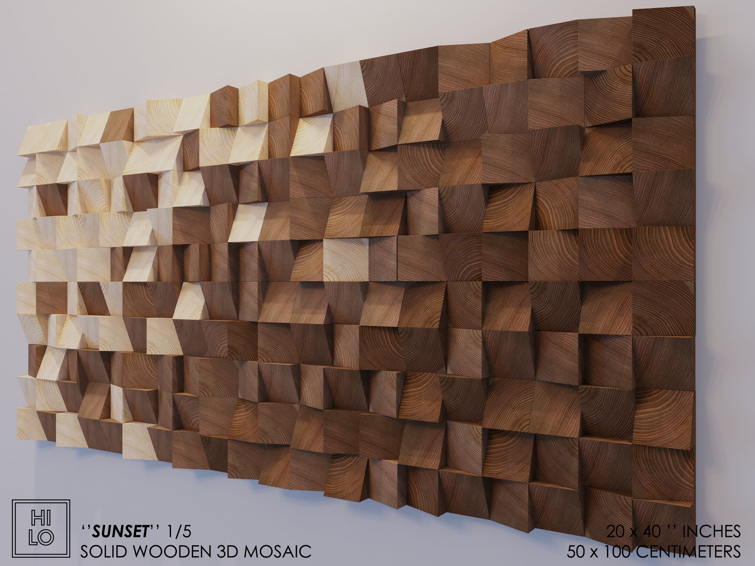 Solid Wood 3D Wall Art Solid Wood Mosaic Art Solid Wood | Etsy