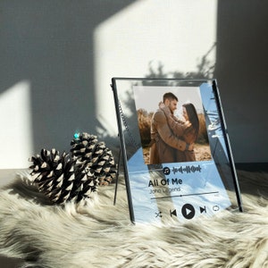 Custom Couple Music Glass Frame, Custom Song Frame Best Friend Song ...