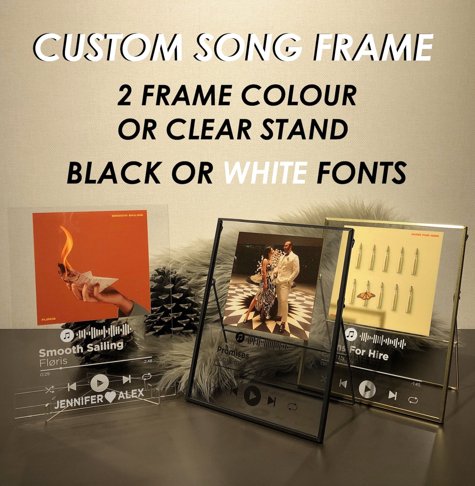 Custom Couple Song Glass Frame Custom Music Plaque Song - Etsy