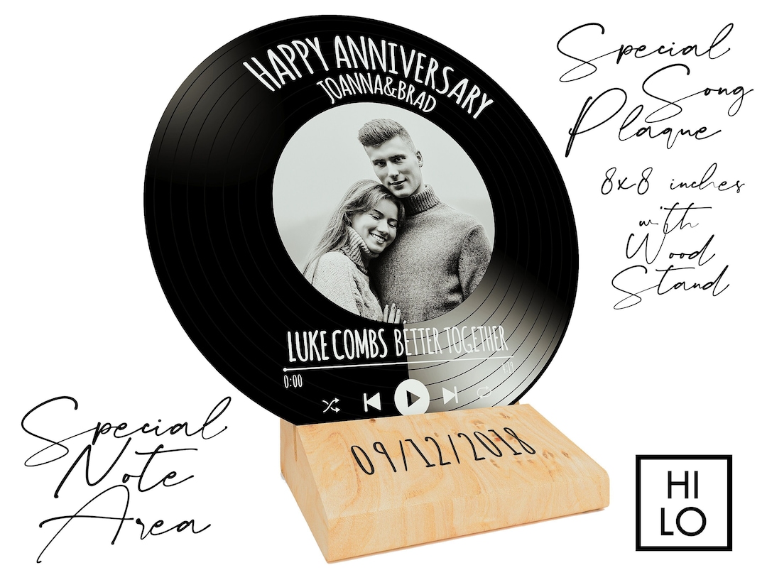 Custom Couple Music Glass Frame Custom Song Frame Best Friend - Etsy